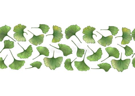 Ginkgo Biloba Leaves Seamless Pattern Background Stock Vector Illustration Of Basic Leaves