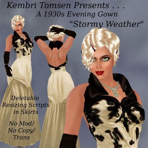 Second Life Marketplace 1930s Evening Gown Stormy Weather