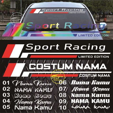 Jual Stiker Custom Sport Racing Buat Pintu Dan Kaca Mobil Cutting