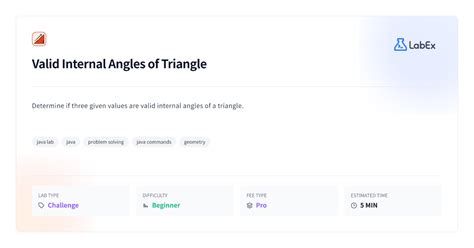 Valid Internal Angles Of Triangle Labex