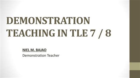 demonstration teaching in tle 7 pptx
