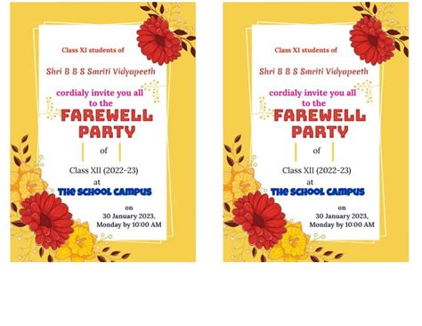 Farewell Invitation Card Templates In Microsoft Word Doc