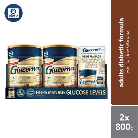 Abbott Glucerna Gold Chocolate 800g X2 Free 6 Vanilla Sachets