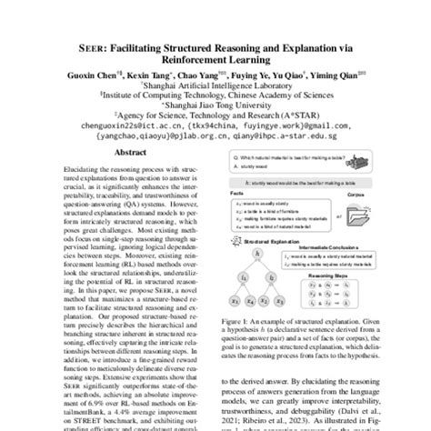 Seer Facilitating Structured Reasoning And Explanation Via