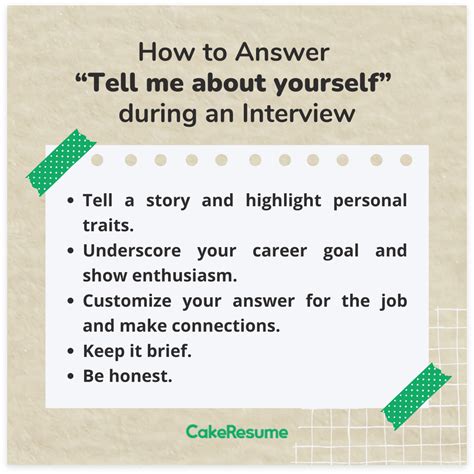 How To Answer “tell Me About Yourself” With Interview Examples Cake