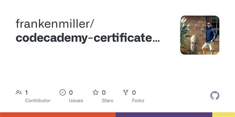 Github Frankenmiller Codecademy Certificate Swiper