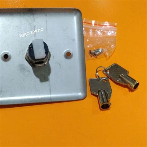 Jual Exit Button Stainless With Key Kunci Tombol Saklar Besar Shopee Indonesia