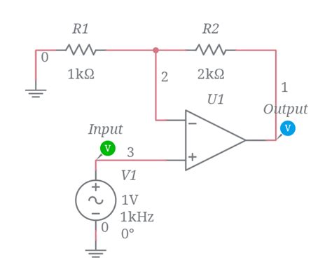 noninverting amplifier multisim live