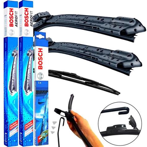 Kit Par Palheta Limpador De Parabrisa Para Brisa Paleta Traseira Bosch