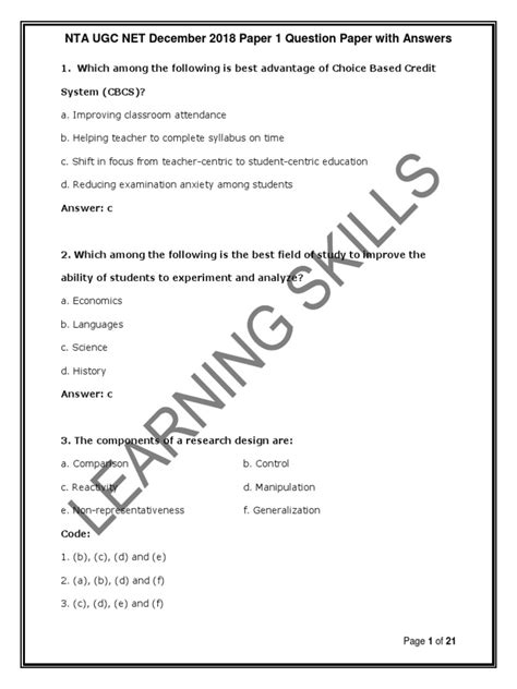 Ugc Net Paper 1 Question Paper With Answers December 2018 Pdf Pdf Association Of Southeast