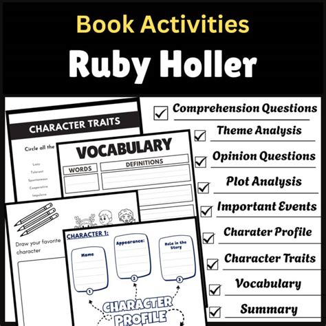 Ruby Holler Book Activities Novel Study By Simona Resources Tpt