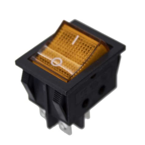 Double Pole Rocker Switch Amber Under Control Instruments Ltd