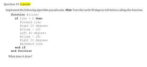 Solved Question 19 5 Points Implement The Following Chegg