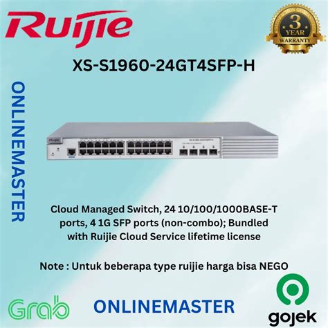 Jual Ruijie Xs S1960 24gt4sfp H 24 Port Gigabit 4 Sfp Switch Shopee