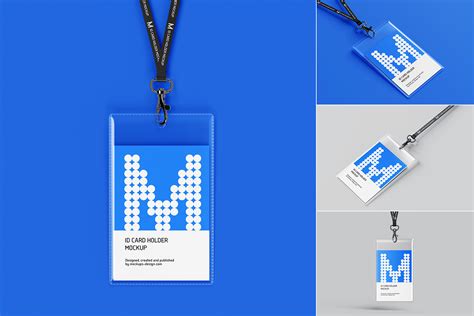 4926 4款可商用极简质感身份证工作牌工牌id证明psd塑料包装挂绳样机 Gooodme Com 果觅网（gooodme）