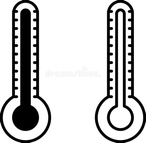 Thermometer Icon With Measuring Ruler Simple Sign Of Hot And Cold