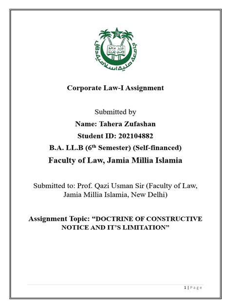 Doctrine Of Constructive Notice Pdf Articles Of Association Legal