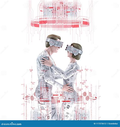 Virtual Love Concept White Stock Illustration Illustration Of Digital