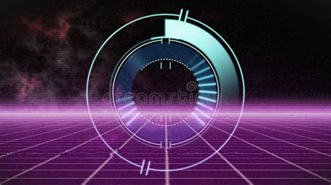 Animation Of Futuristic Digital Interface With Circular Elements On