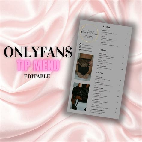 Onlyfans Minimalist Tipping Menu Adult Creator List Camming Cam Girl