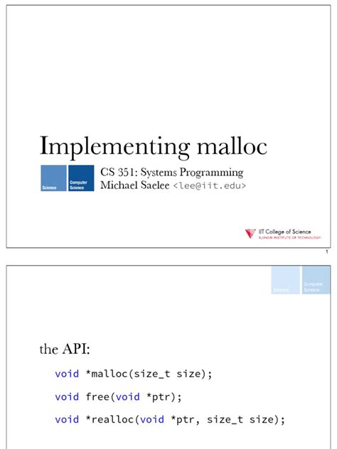 Slides Malloc Pdf Computer Programming Computing