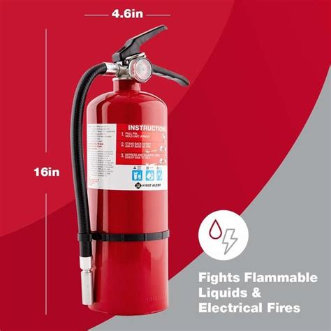 First Alert 5 Lb Rechargeable Heavy Duty Fire Extinguisher 1048244 Rona