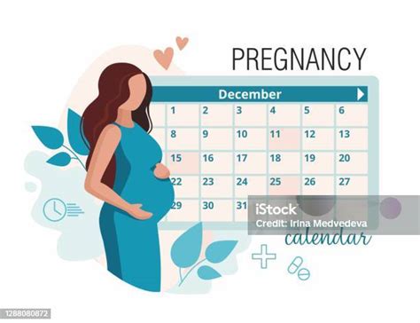 임산부는 달력에서 약속을 합니다 비타민 섭취를 기록합니다 의사의 약속 임신 개념에 대한 스톡 벡터 아트 및 기타 이미지 개념