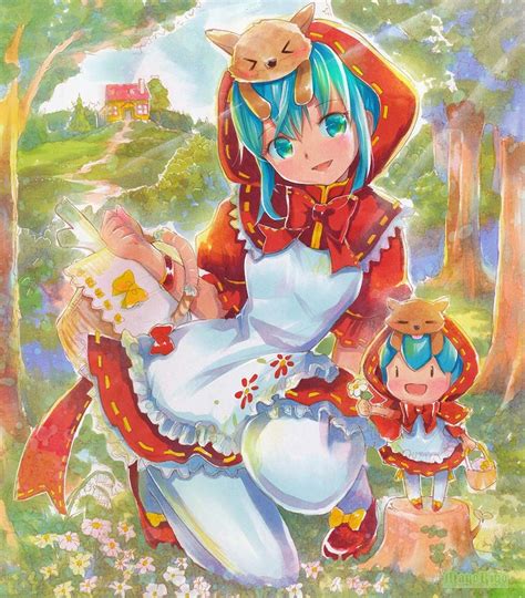 Hatsune Miku Little Red Riding Hood And Chibi Miku Vocaloid And 3