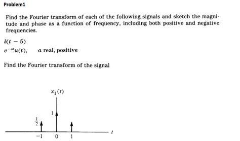Solved Problem Find The Fourier Transform Of Each Of The Chegg