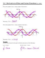 Derivatives Of Sine And Cosine Functions Graphs And Examples Course Hero