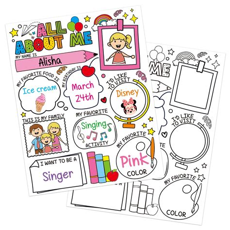24 Pcs Read All About Me Posters For Elementary School