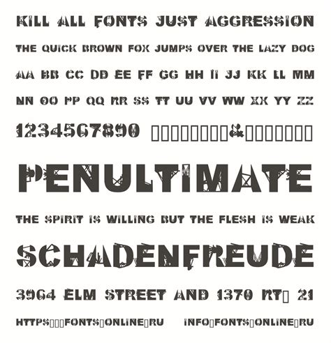 Kill All Fonts Just Aggression Font