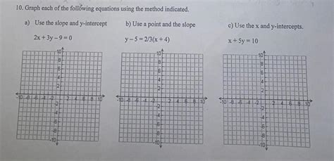 [answered] 10 graph each of the following equations using the method