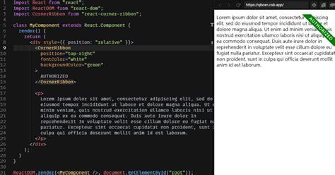 React Corner Ribbon Examples CodeSandbox