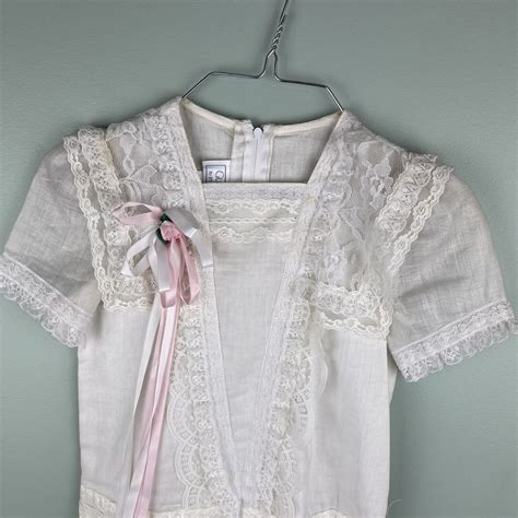 Vintage Gunne Sax Jessica McClintock Mini White Lace Gem