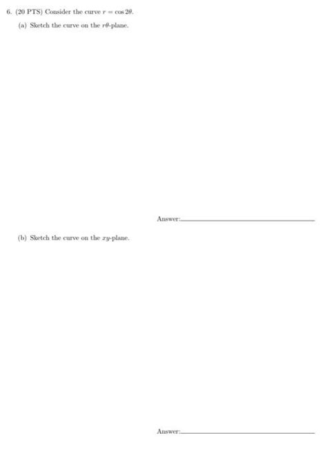 Solved PTS Consider The Curve R Cos A Sketch Chegg Com