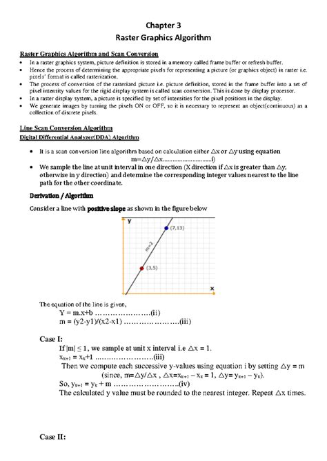 Chapter 2 Scan Conversion Algorithm Chapter 3 Raster Graphics