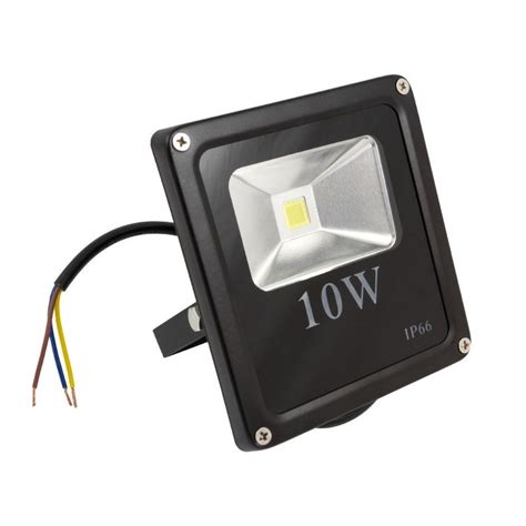 Halogen Led 10w Black Cw Płaski Biały Zimny Reflektornaświetlacz