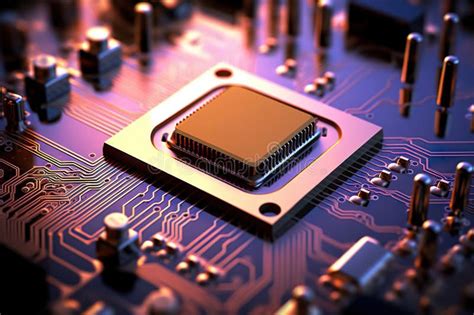 Technological Marvel Closeup Of Computer Cell Phone Micro Chips And Electronic Circuit