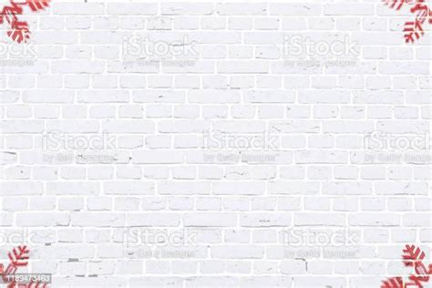 현대 흰색 색상 벽돌 패턴 벽 텍스처 그런지 배경 크리스마스 벡터 일러스트 와 붉은 색 창조적 인 크리스마스 테마 눈송이 낙서