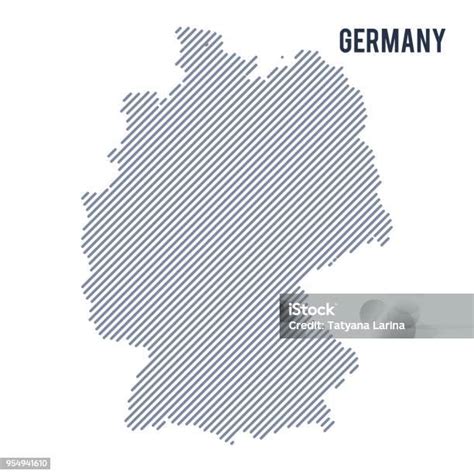 ベクトル抽象ハッチ地図ドイツの白い背景に分離された斜めの線で イラストレーションのベクターアート素材や画像を多数ご用意