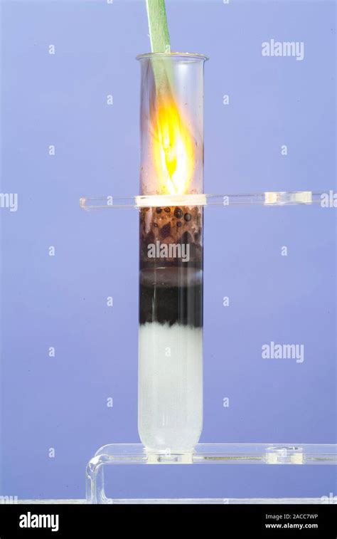 Catalysis Of Hydrogen Peroxide Decomposition The Test Tube Contains Hydrogen Peroxide And Black