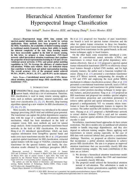 Hierarchical Attention Transformer For Hyperspectral Image