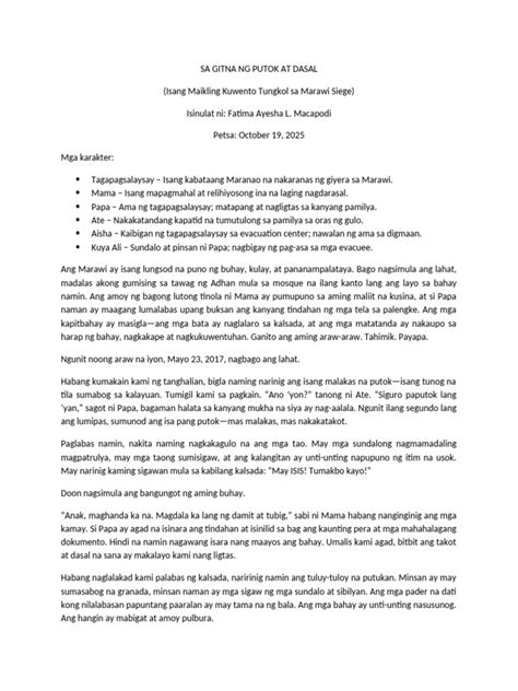 Sa Gitna Ng Putok At Dasal Pdf