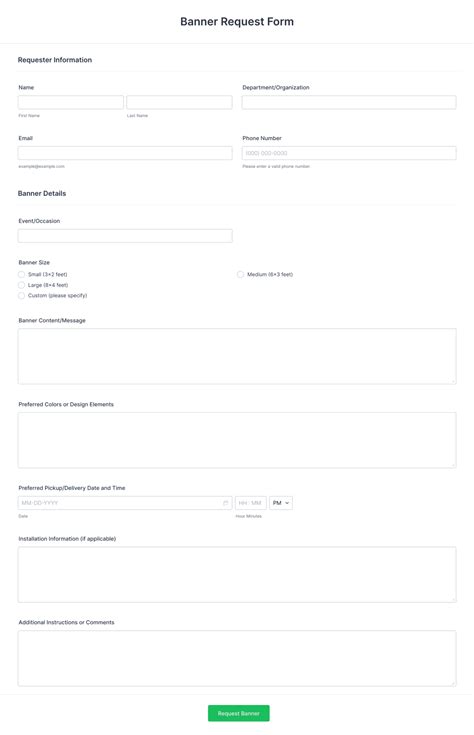 Banner Request Form Template Jotform