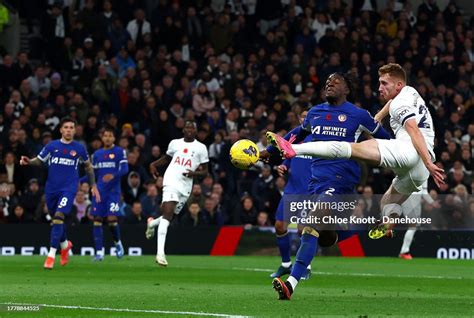 Dejan Kulusevski Of Tottenham Hotspur Takes A Shot At The Goal During