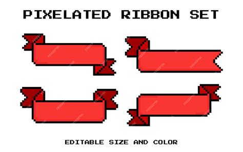 Premium Vector Straight Ribbon Pixel Art Illustration Icon 8bit
