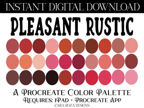 Pleasant Rustic Procreate Color Palette Illustration Par ZaraRozaDesigns Creative Fabrica