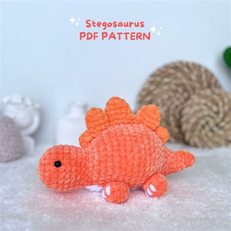 Dinosaur Crochet Pattern Stegosaurus Crochet Dinosaur Plush Pattern