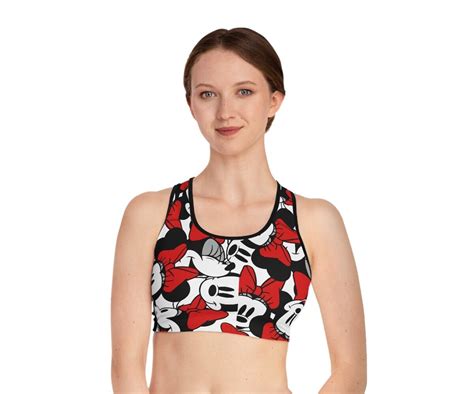 Retro Disney Minnie Mouse Sports Bra Non Padded Etsy